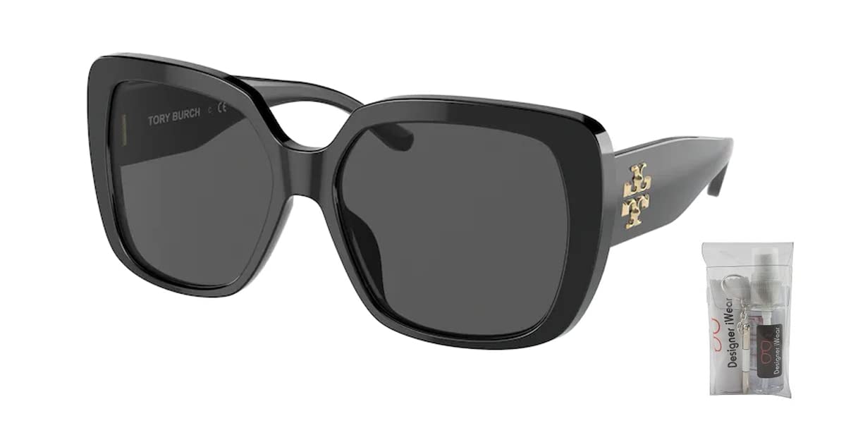 Tory Burch TY7112UM 147471 57MM Tokyo Tortoise/Solid Dark Green Square Sunglasses for Women + BUNDLE With Designer iWear Eyewear Kit