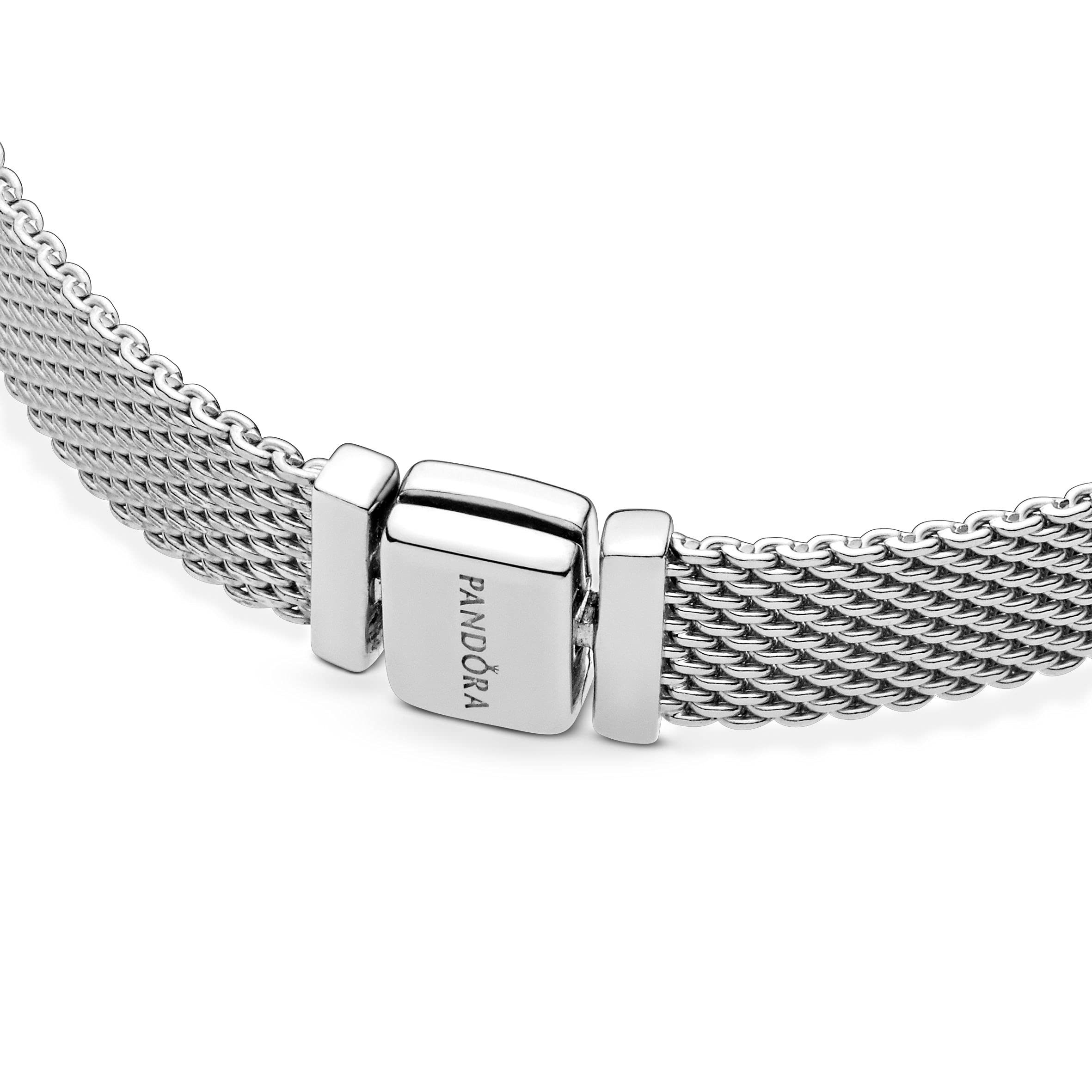 Pandora Reflexions Mesh Bracelet - Sterling Silver Charm Bracelet for Women - Compatible Reflexions Charms - Features Sterling Silver - 6.7"