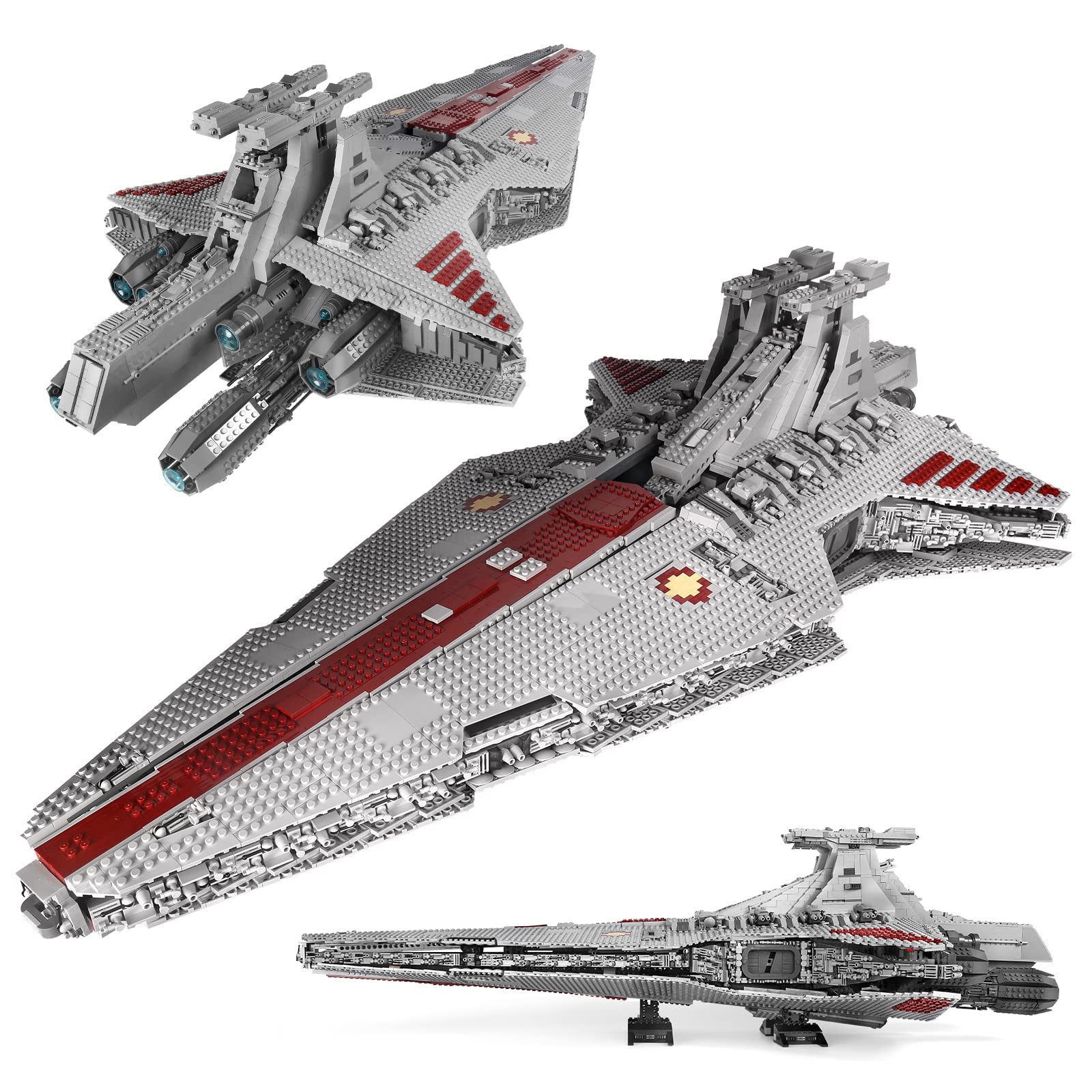 WLOXBKF MOC Venator-Class Republic Attack Cruiser Spaceship Model Building Kits, 6685+Pcs Star Plan Toys UCS Collectible Set for Adults, STEM Projects Educational Birthday Gifts Blocks (21005)