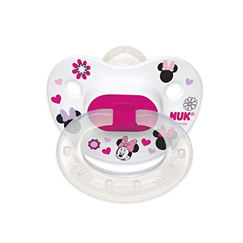 NUK Disney Baby Puller Pacifier, 6-18 Months, Minnie Mouse/Assorted Colors, 1 pk