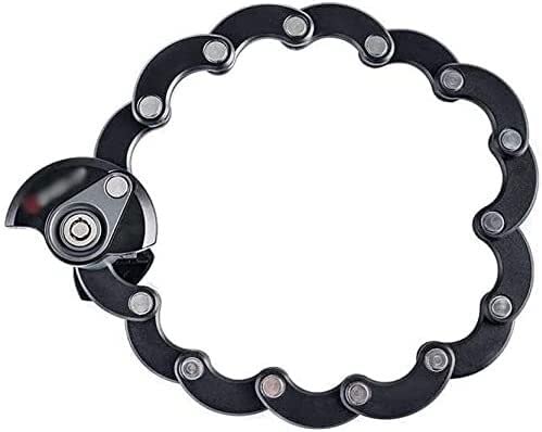 UPPVTE Anti-Theft Chain Bicycle Lock, Mountain Bike Accessories Electric Bicycle Fixed Folding Lock Anti-Theft Lock (Color : Black, Size : One Size)