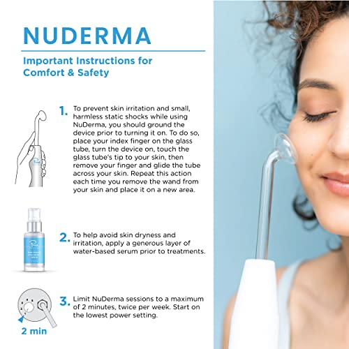 NuDerma Portable Handheld Skin Therapy Wand Machine w/Neon β Anti-Aging - Skin Tightening - Wrinkle Reducing - Dark Circles β Clarifying - Hair & Scalp Stimulator