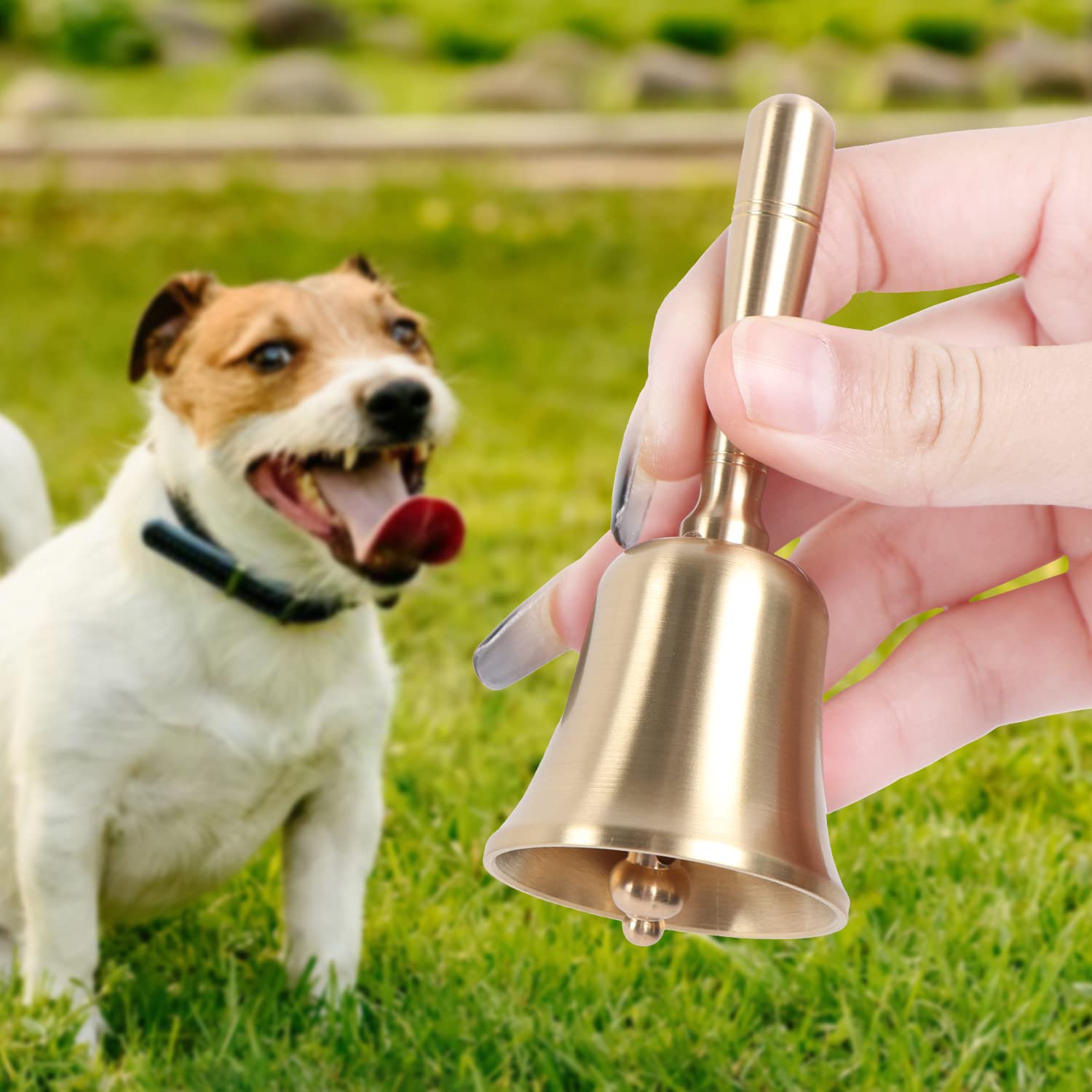Traditional Style Hand Bell,Kids and Adults Game Call Bell,Extra Loud Solid Brass Handbells use for School, Church, Hotel, Christmas and Wedding Service