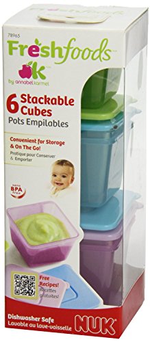 NUK Baby Food Making Kit, Includes the Mash and Serve Bowl, a Flexible Freezer Tray and Lid Set and Stack & Store Cups, 6 Cups and Lids