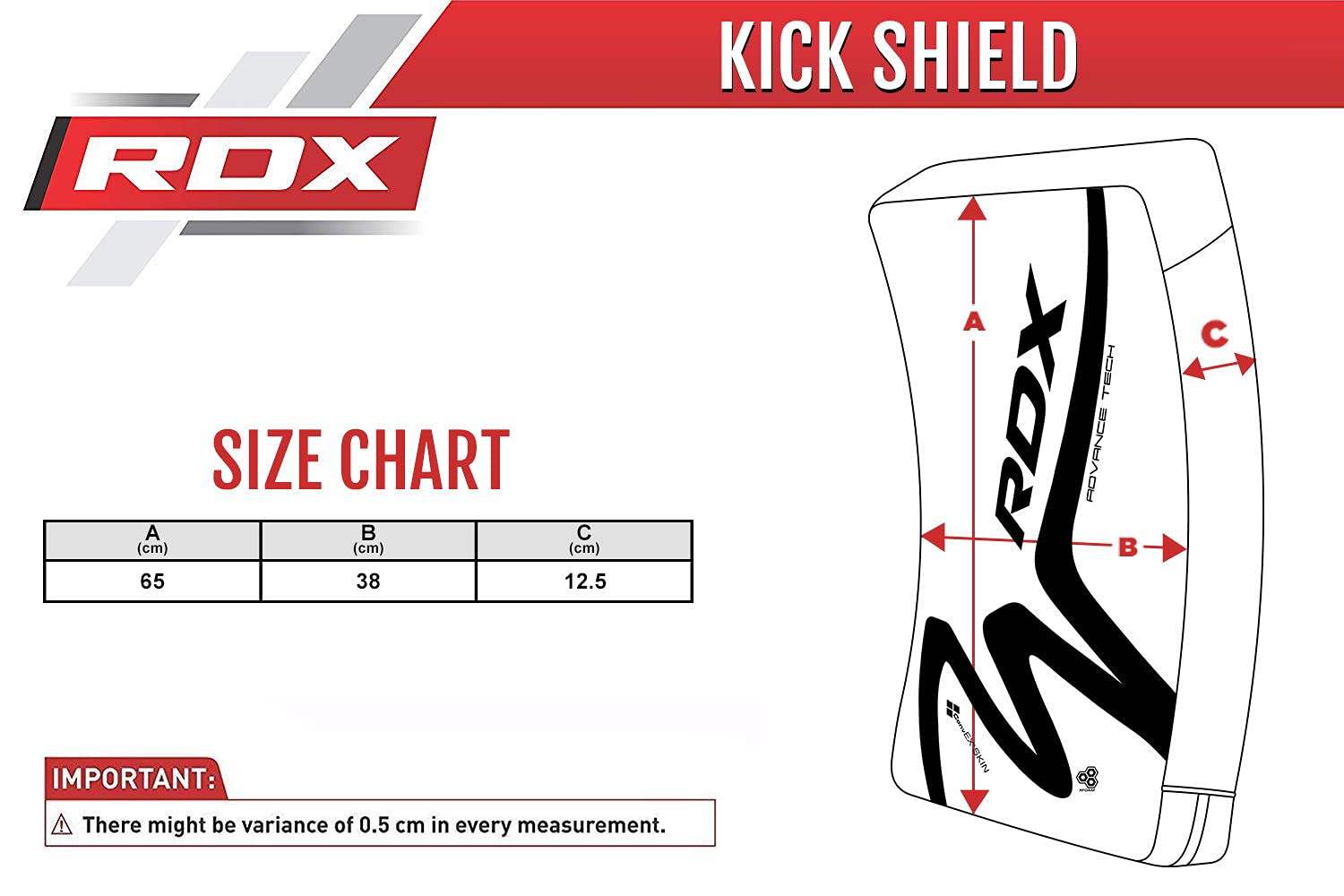 RDX Kick Shield for Kickboxing Training, Great for MMA, Taekwondo, Krav MAGA, Martial Arts, Karate, Curved Muay Thai Kicking Pad, Body Strike Shield (Sold AS Single Item)