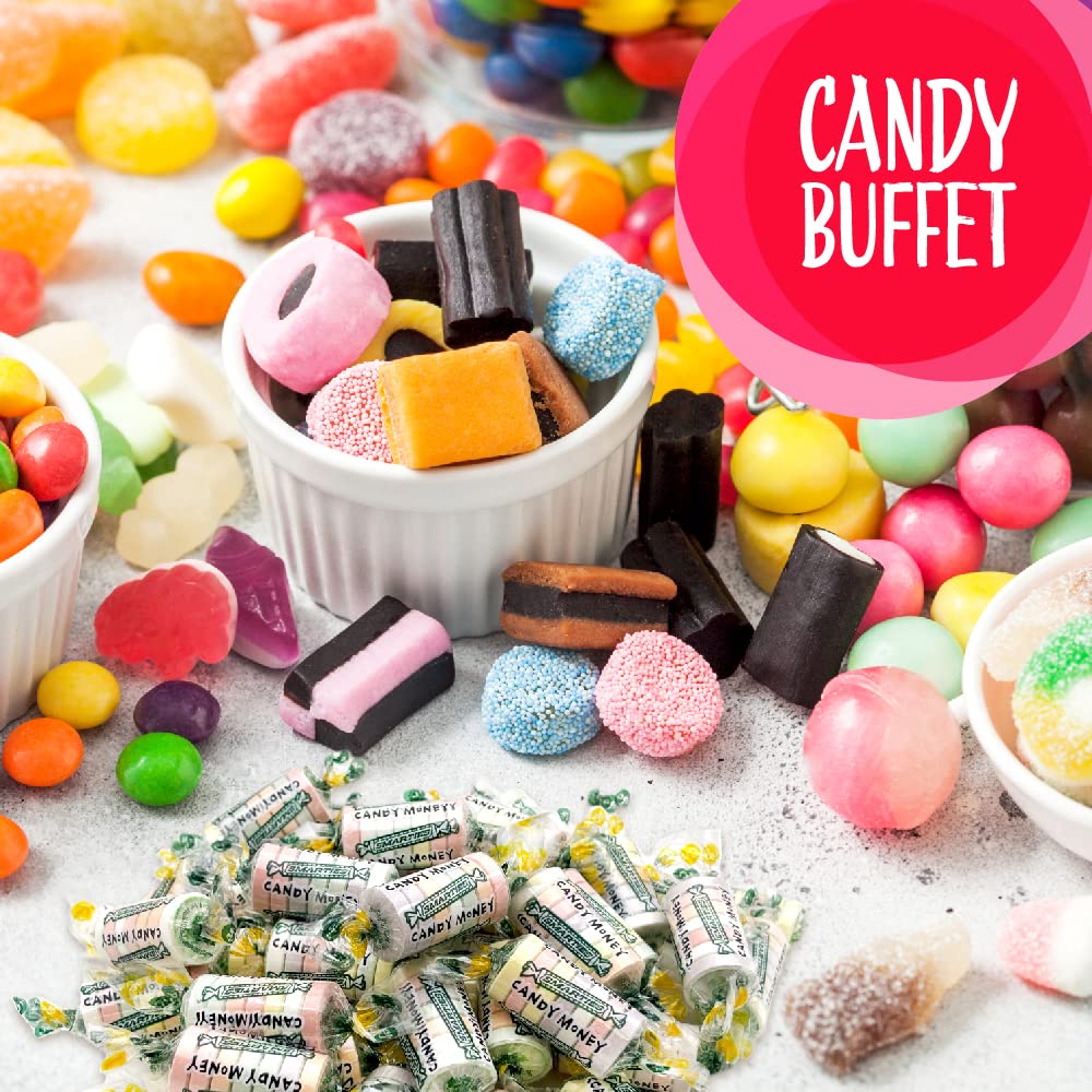 Money Candy Rolls Original Flavors - Vegan, Gluten-Free - Over 500 Coins - 2 Pound Bag