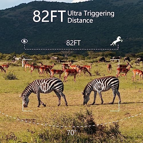 Trail Cameras with Night Vision Motion Activated Waterproof, Game Camera 32MP 1296P, Hunting Camera with 0.1S Trigger Speed, 120°Wide Angle Deer Camera with No Glow Infrared LEDs for Outdoor Wildlife
