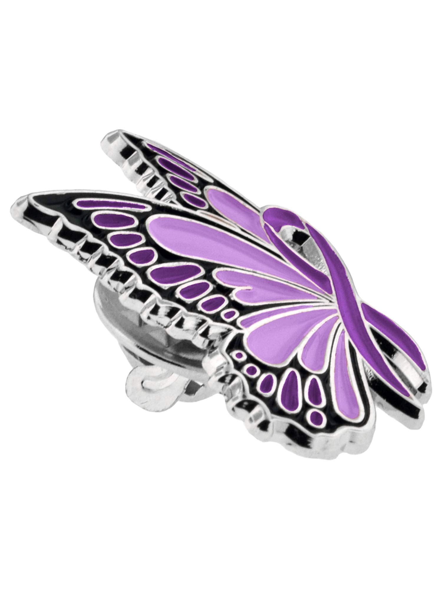 PinMart Domestic Violence Awareness Butterfly Purple Ribbon Enamel Lapel Pin