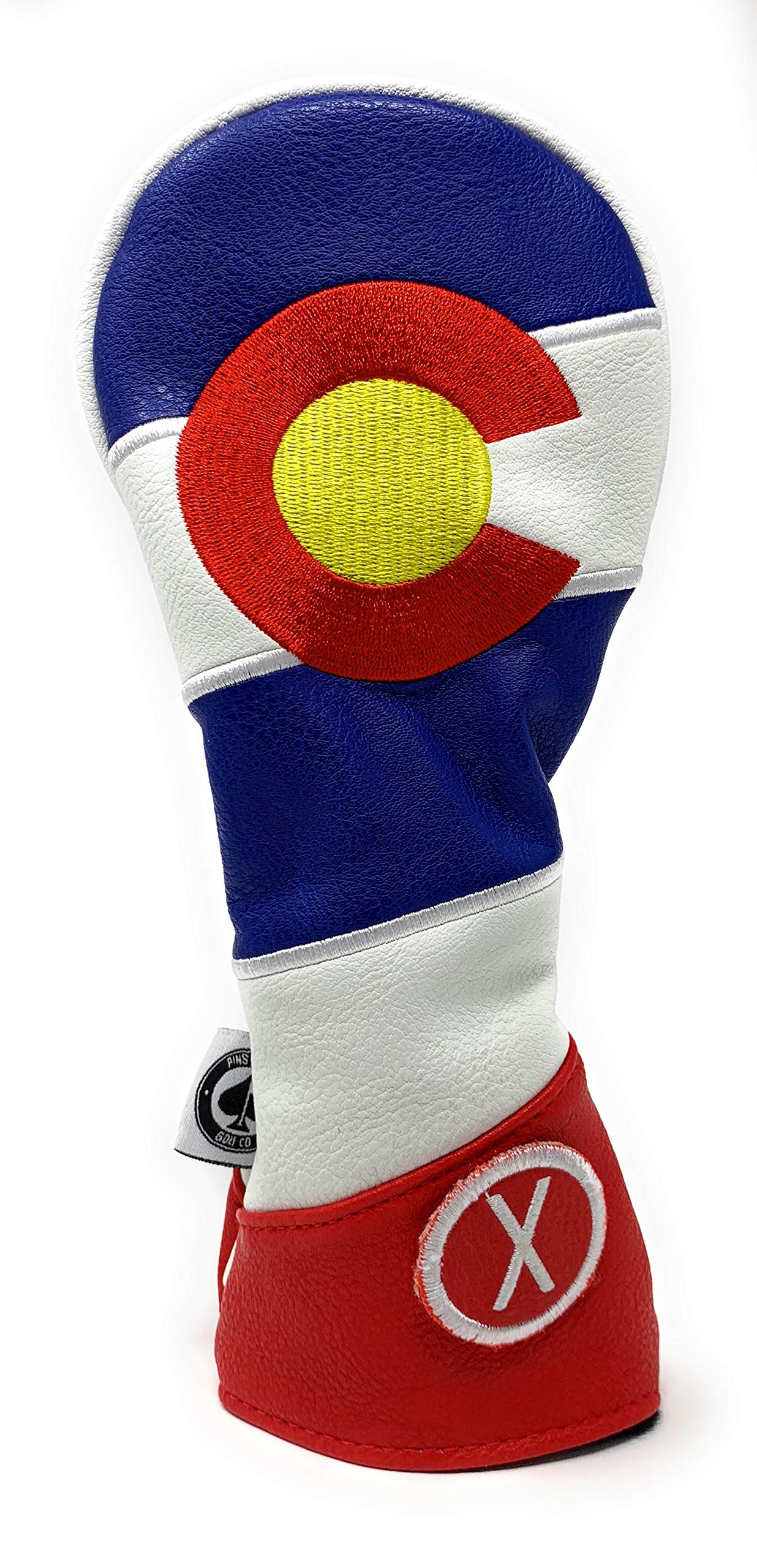 Pins & Aces Colorado Tribute Premium Golf Club Head Cover - Premium, Hand-Made Leather Headcover - CO Flag Styled, Tour Quality Golf Club Cover - Style & Customize Your Golf Bag (Utility Club)