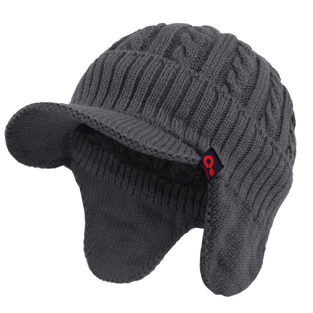 Original One Solid Visor Beanie with Ear Flap - Fall, Black, Size One Size