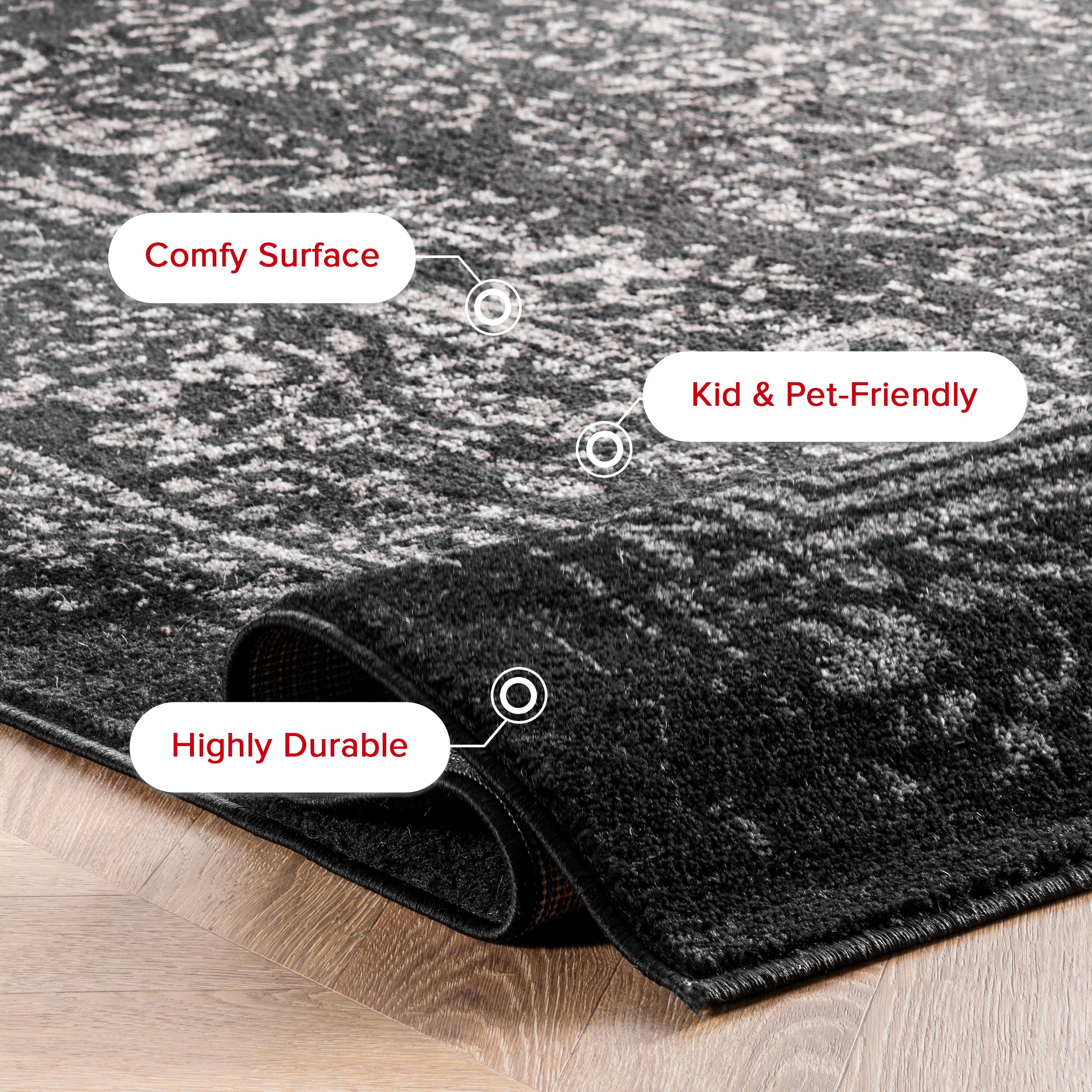 nuLOOM Remona Modern Abstract Area Rug, 7x9, Grey
