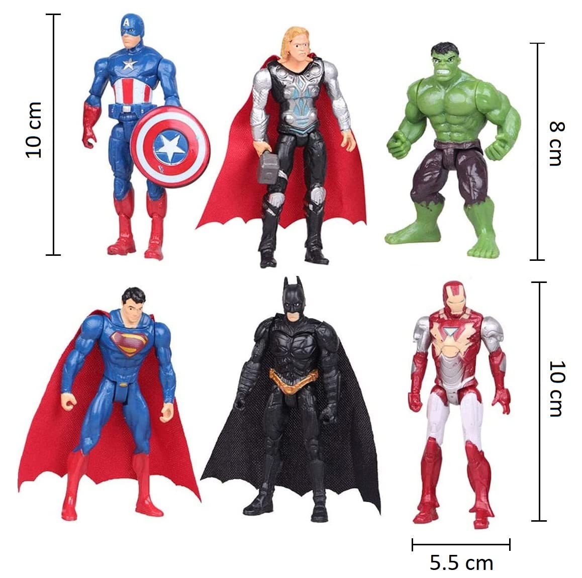 Superhero Flash Action Figures Set of 6 PCS - Best Toys Set for Boys - Collectible Models - Exclusive Cake Topper