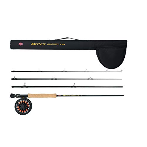 PENN Fishing Battle Fly Reel and Fishing Rod Outfit Combo, Black, 8wt, BTLFLY8WT90