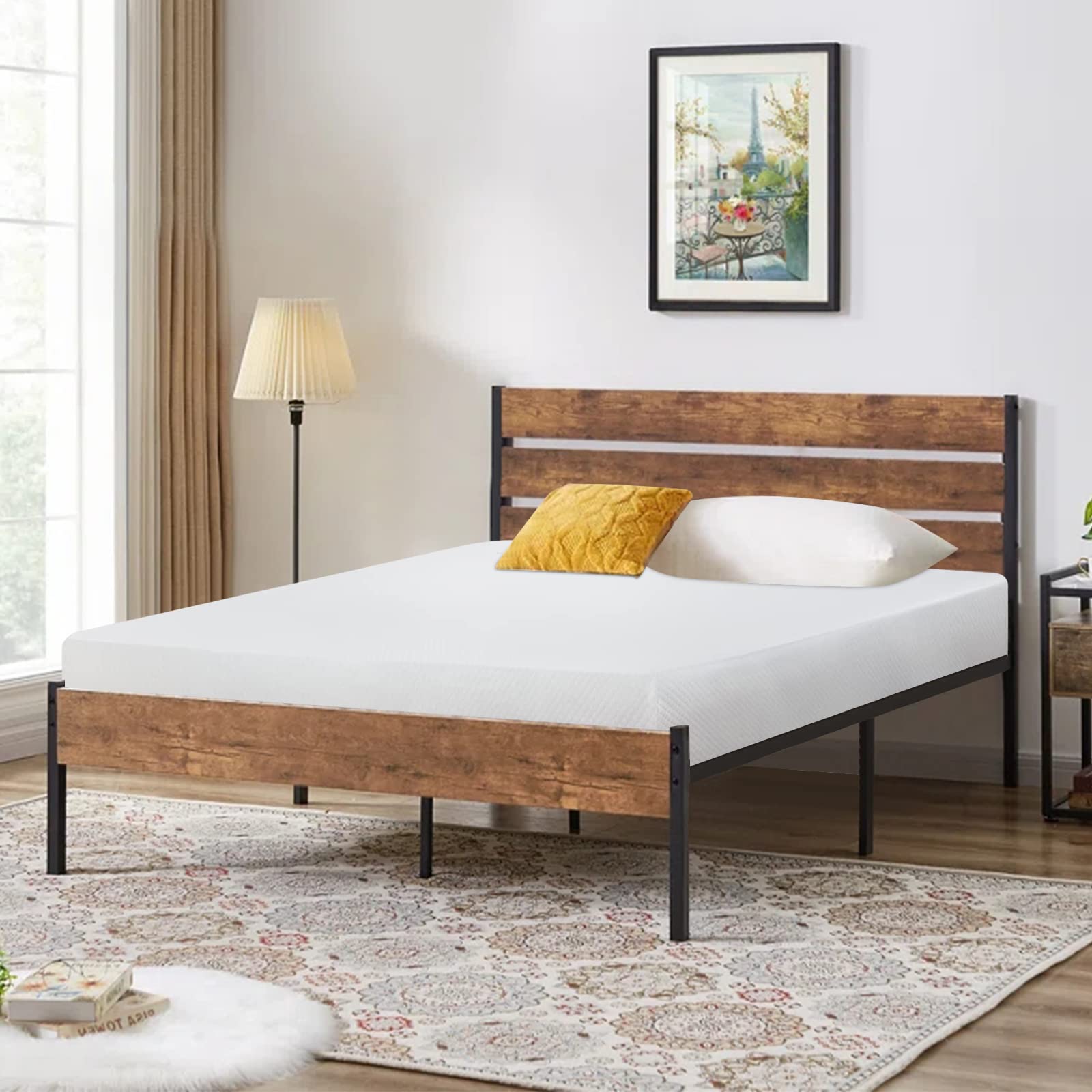 Queen Mattresses, 6 inch Gel Memory Foam Mattress with CertiPUR-US Bed Mattress in a Box for Pressure Relief, Medium Firm Queen Size Mattress in a Box Without Fiberglass