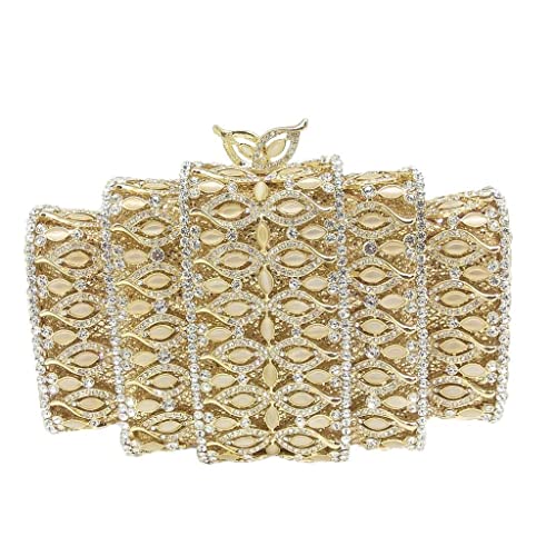 ZHUHW Hollow Out Crystal Women Evening Bags Stones Beaded Wedding Clutch Bridal Purse