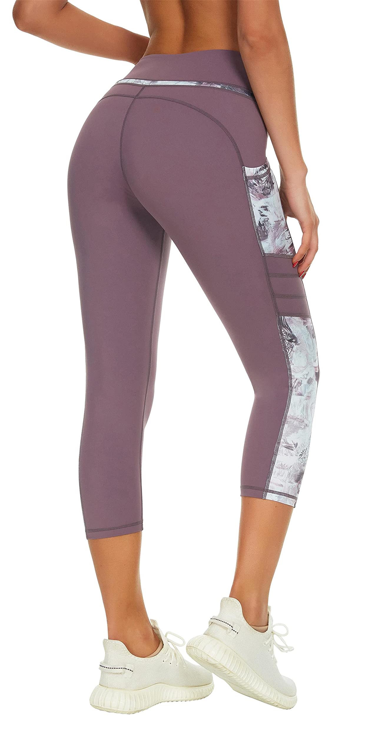 Sugar Pocket Women's High Waist Yoga Pants with Pockets,Workout Running Yoga Leggings for Women S