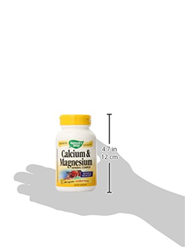 Nature's Way Calcium & Magnesium Mineral Complex, Supports Bone Health*, 750 mg per serving, 100 Capsules