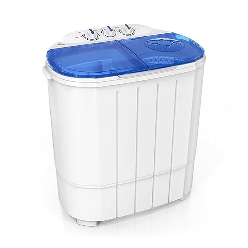 ROVSUN 11LBS Portable Washing Machine, Electric Mini Twin Tub Washer with Spin Dryer, Washer(7LBS) and Spinner(4LBS), Great for Home Dorms Apartments RV Camping