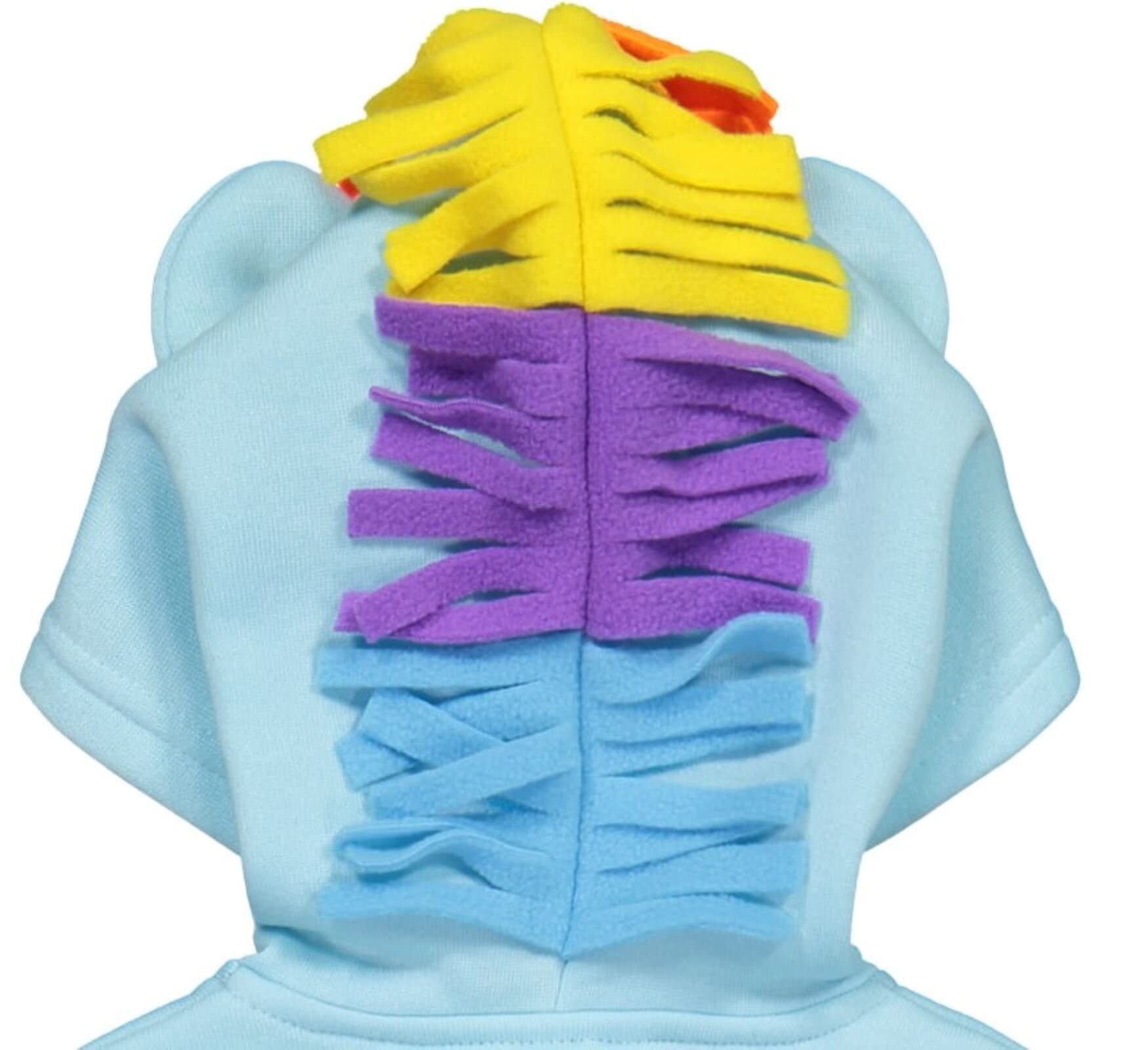 My Little Pony Rainbow Dash Toddler Girls Fleece Zip-Up Hooded Costume Coverall Blue 3T