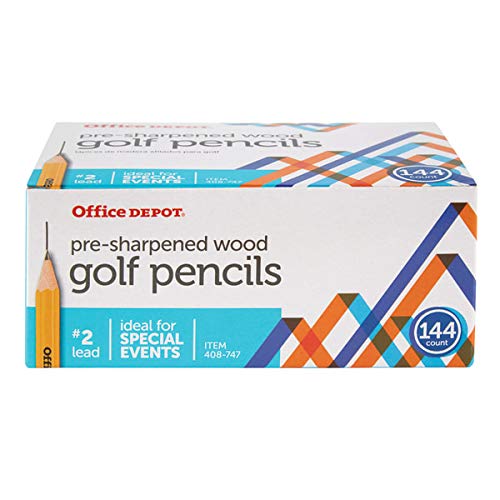 Office Depot® Brand Golf Pencils, Medium Point, Yellow, Pack of 144