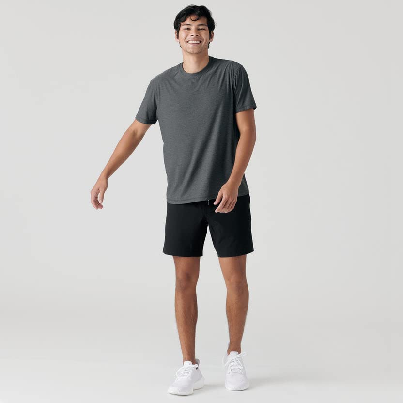 True Classic Quick Dry Active Mens Shorts, Premium Mens Athletic Shorts, Workout Shorts, and Running Shorts for Men. Black, Medium