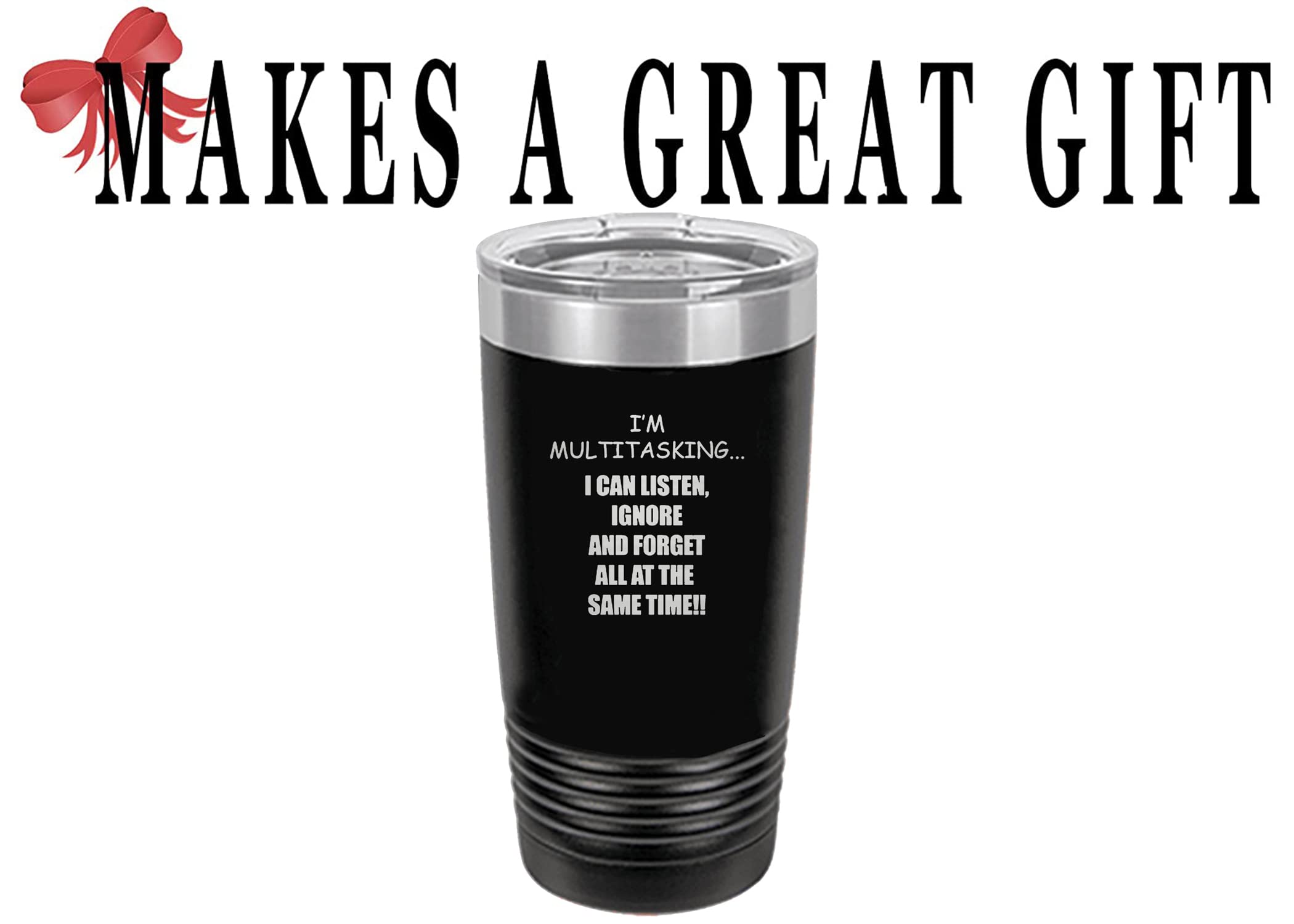Rogue River Tactical Funny Sarcastic Office Work 20 Oz. Travel Tumbler Mug Cup w/Lid Vacuum Insulated Hot or Cold Multitasking (Blue)