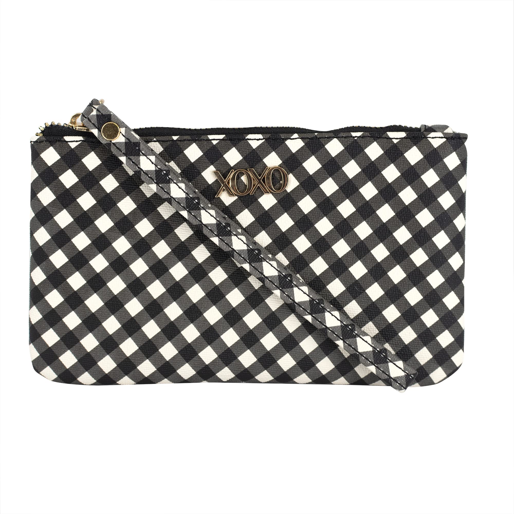 XOXO Women’s Large Metallic Gold Saffiano Multifunction Solid/Patterned Wristlet