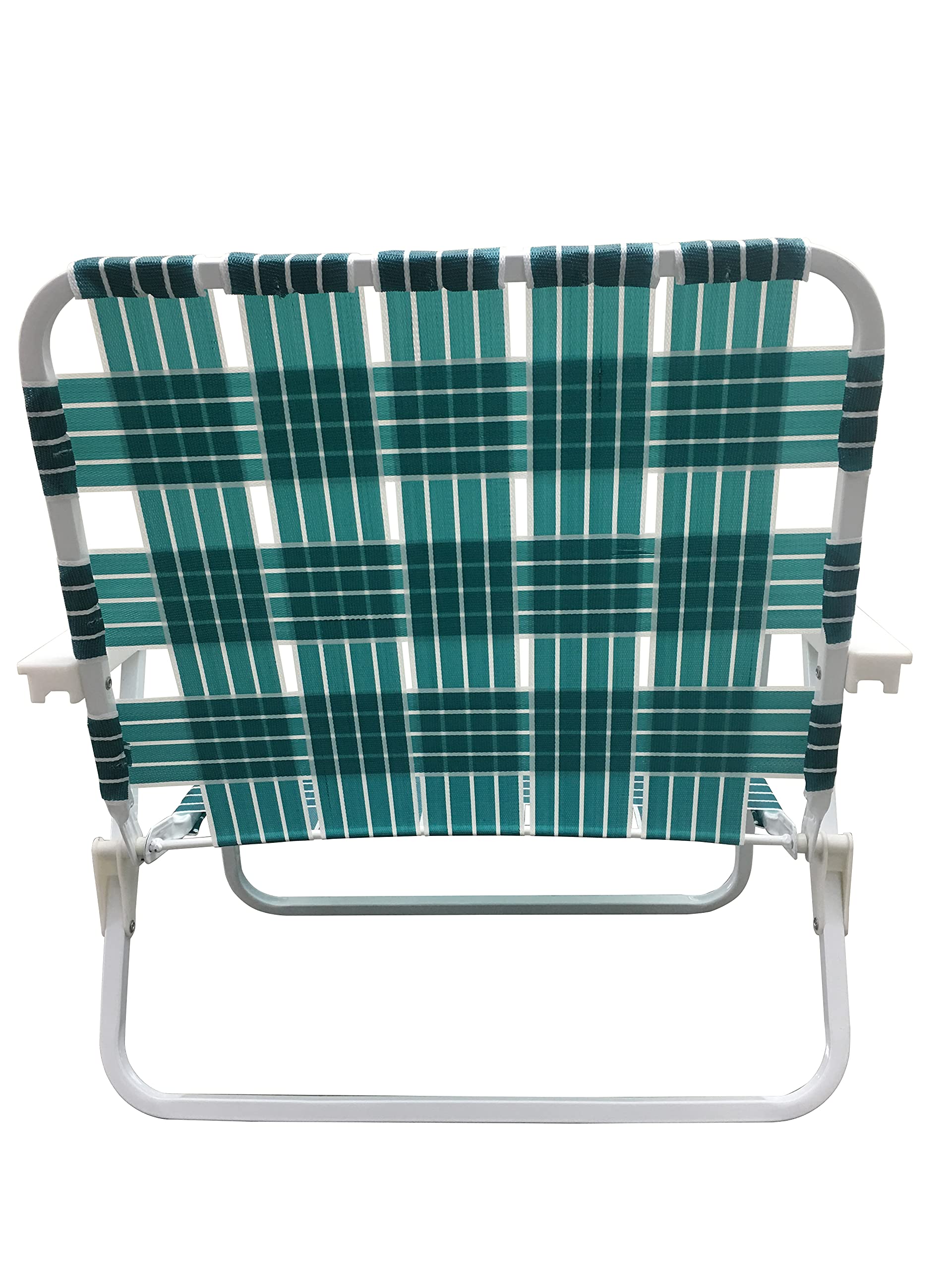 Outdoor Spectator (2-Pack Low Profile Reinforced Steel Powder Coated Webbed Folding Lawn/Camp/Beach Chair (Green)