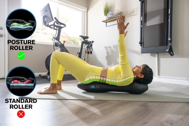 Solex Posture Corrector Foam Body Roller for Muscles Deep Tissue, Spine Alignment Back Roller Helps Increase Mobility, Improve Sleep, Digestion & More, Physical Therapy Foam Roller for Back Pain