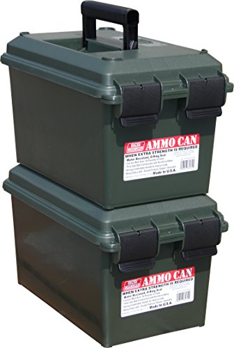 MTM AC11 Ammo Can for Bulk Ammo, Lockable, Water-Resistant, Heavy-Duty Dual Latches, Double Padlock Tabs, USA Made, Forest Green