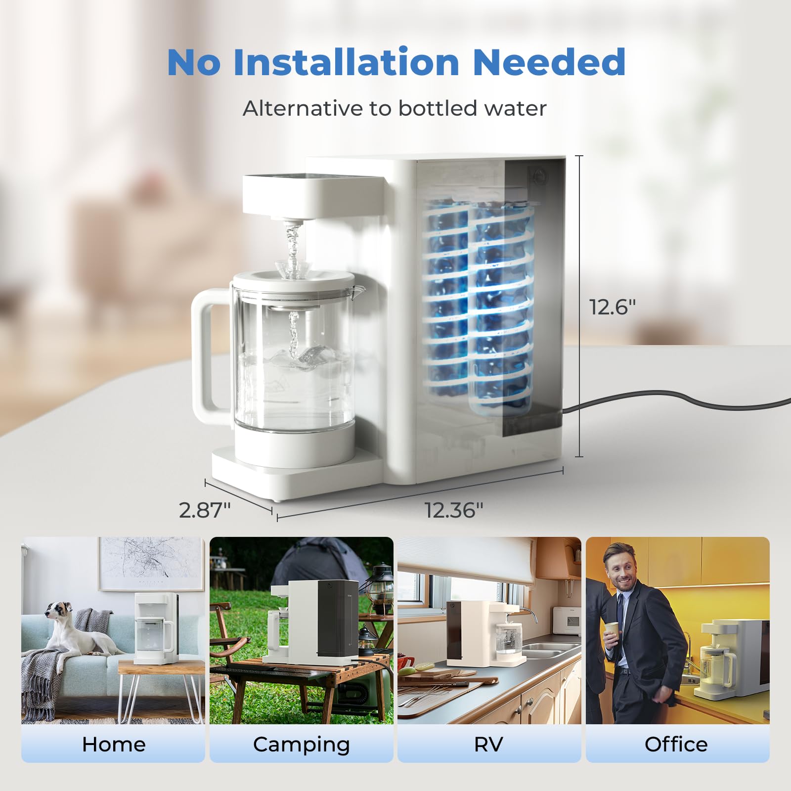 Reinmoson 8 Stage Reverse Osmosis System Countertop with ๐ฐ ๐๐ผ๐ ๐ช๐ฎ๐๐ฒ๐ฟ ๐ฆ๐ฒ๐๐๐ถ๐ป๐ด๐, NSF Certified TDS Reduction, 4:1 Pure to Drain Portable Reverse Osmosis Water Filter Countertop