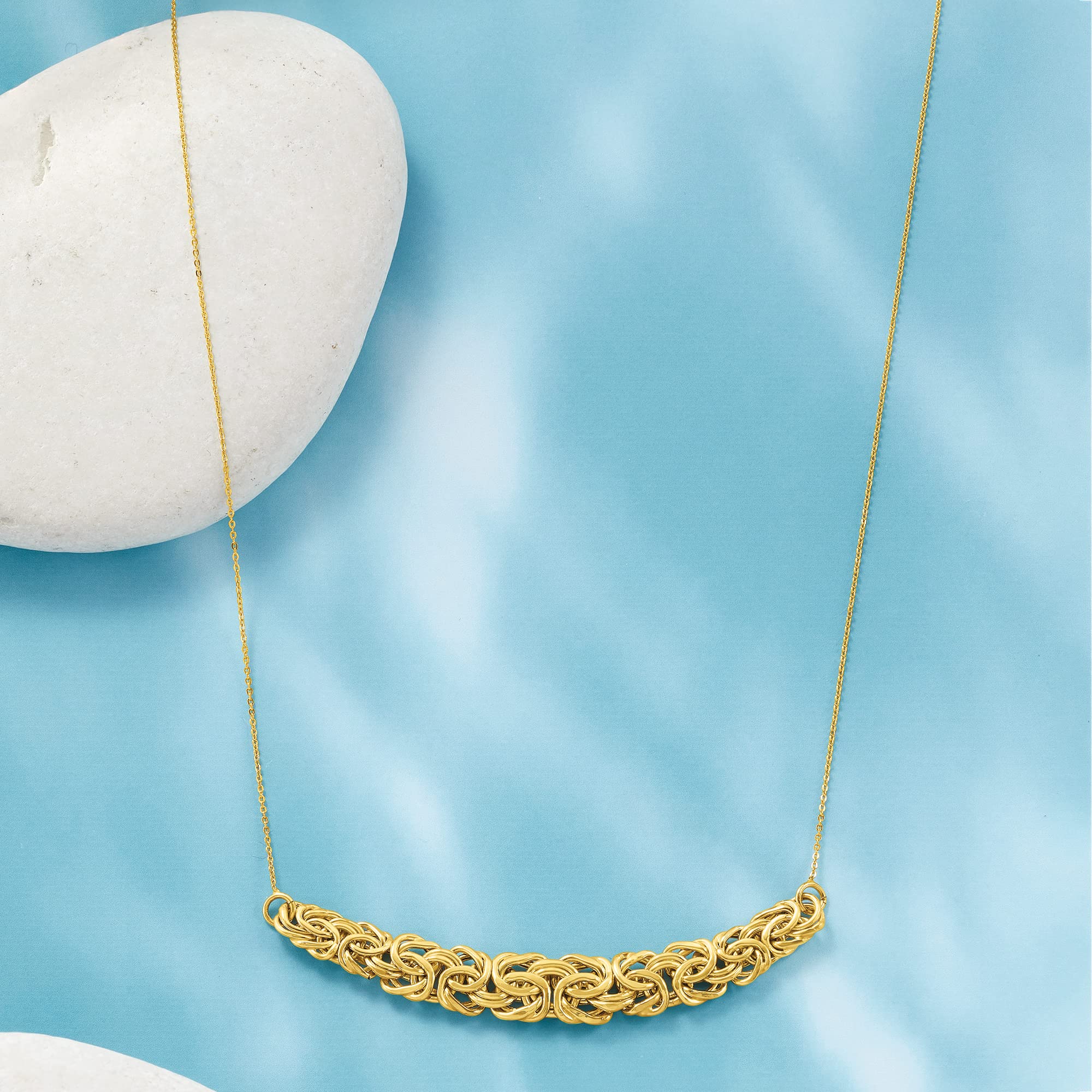 Ross-Simons 14kt Yellow Gold Byzantine Center Necklace. 18 inches