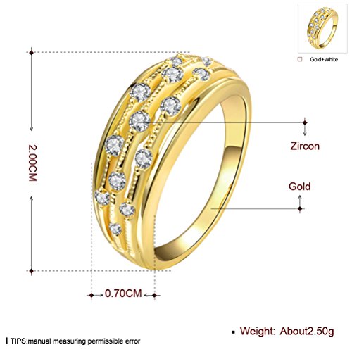 Mrsrui Women's Stacking Ring Pave Cubic Zircon Eternity Promise Ring Wedding Band 18K Gold Plated Party Wear