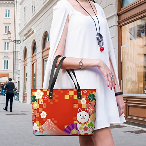 Womens Handbag Japan Style Pattern Leather Tote Bag Top Handle Satchel Bags For Lady