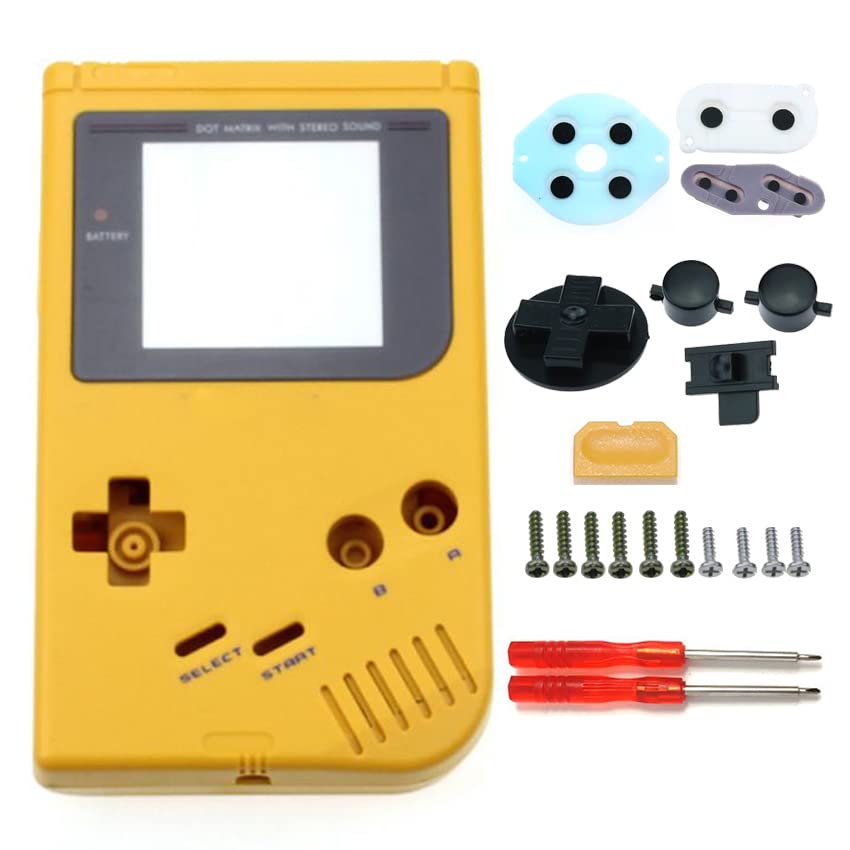 ZLiu Fire 1 Set New Shell Case for Gameboy GB DMG Classic Game Console Housing Cover for GB with Buttons and Conductive Pads