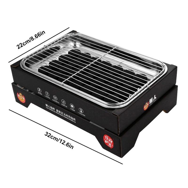Mini Grill Disposables Grill Portable Charcoal Grills Biodegradables Outdoor Grill Instant Grill BBQ Charcoal Grill Great For (black)