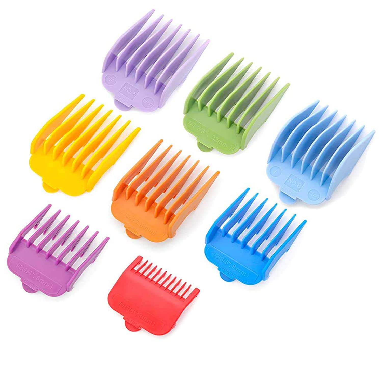 Professional Hair Clipper Guards Guide Combs Compatible with Most Wahl Clippers,Hair Clipper Cutting Guides/Combs -From 1/16inch to 1inch