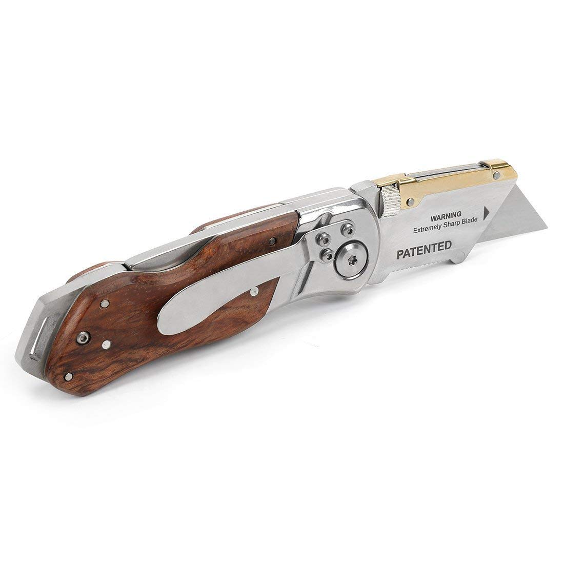 WORKPRO Utility Knife Blades Dispenser SK5 Steel 100-pack and WORKPRO Wood Handle Folding Utility Knife