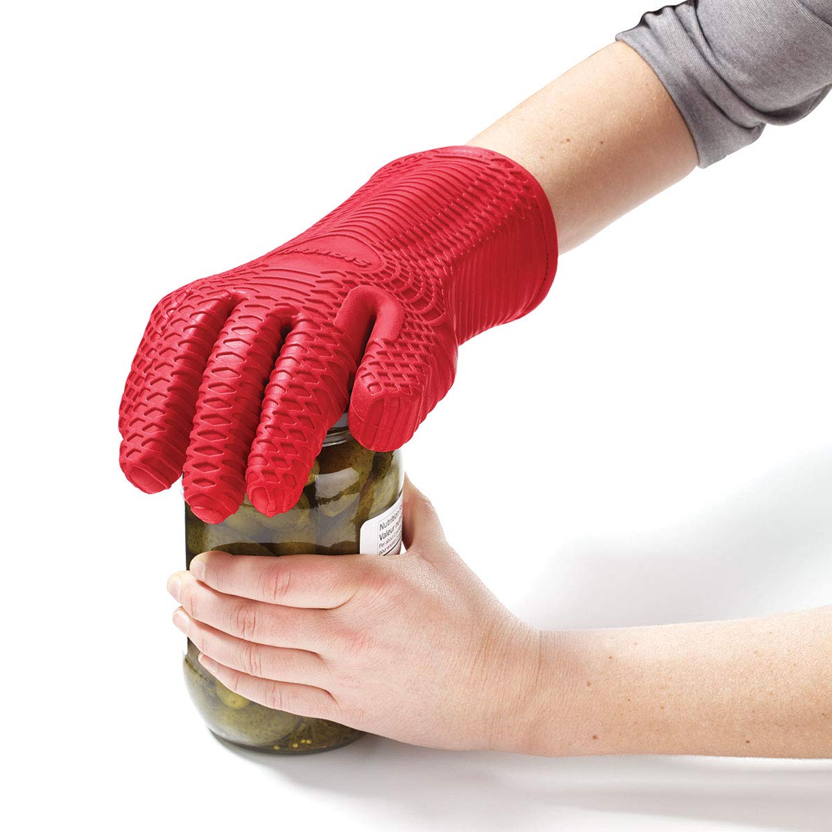 Starfrit 092825-006-0000 15" Silicone Oven Glove, Red, Standard