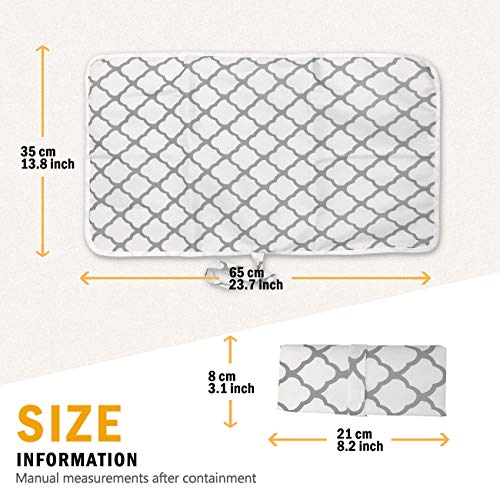 Portable Diaper Changing Pad, Entyle Waterproof Baby Changing Mat, Washable Lightweight Foldable Travel Mat Station for Toddlers Infants Newborns (White)