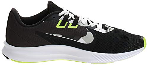 Nike Downshifter 9 Men's Running Shoes, Lightweight Mesh Men's Sneakers, Black/White-Particle Dark Smoke Grey-Ghost Green-Sapphire, 10