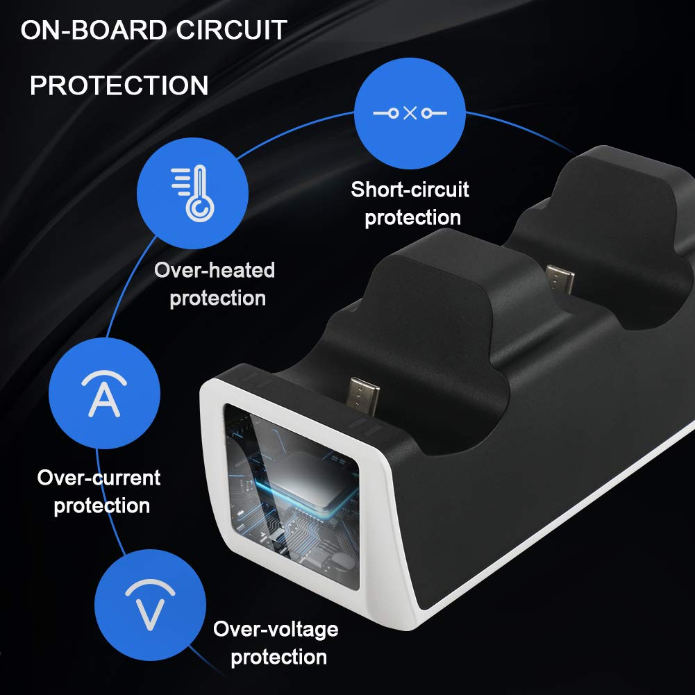 Ps5 Controller Charging Station,Dual PS5 Controller Charger Station with LED Indicator & Intelligent Chip,Portable Classic Style Charging Station Dock for Ps5 & PlayStation 5 Controller