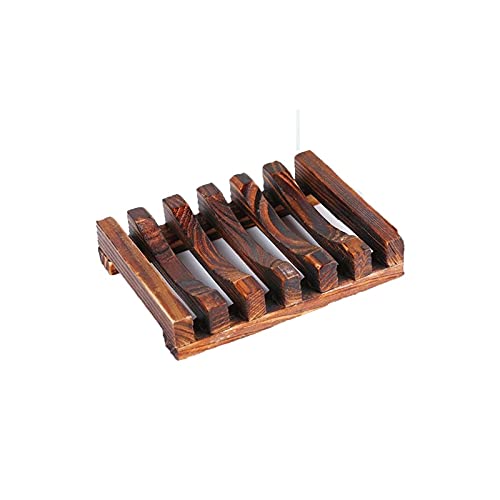 PLMM soap Box, Wood Soap Dish Portable Shower Soap Holder Non-Slip Soap Box Bamboo Rack Case Tray Holder Shower Plate Bathroom Tools