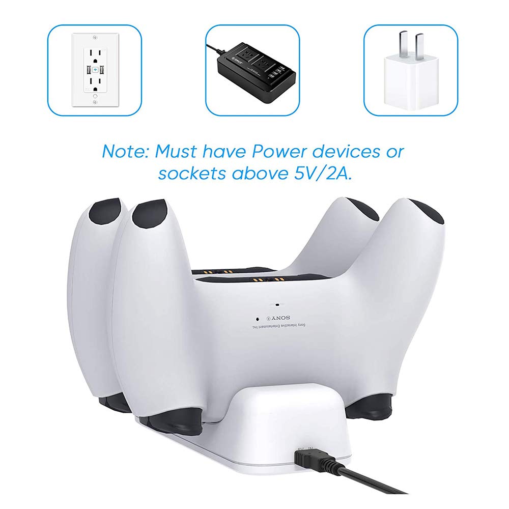 PS5 Controller Charger,Fast Dual USB PS5 Charging Controller Charging Station for Playstation 5 Controller