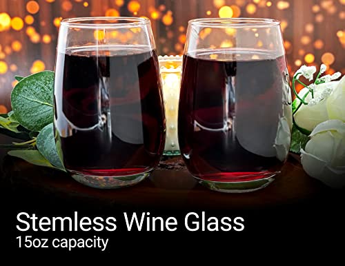 R and R Imports Grass Valley California Souvenir 15 Ounce Laser Engraved Stemless Wine Glass Compass Design 2-Pack