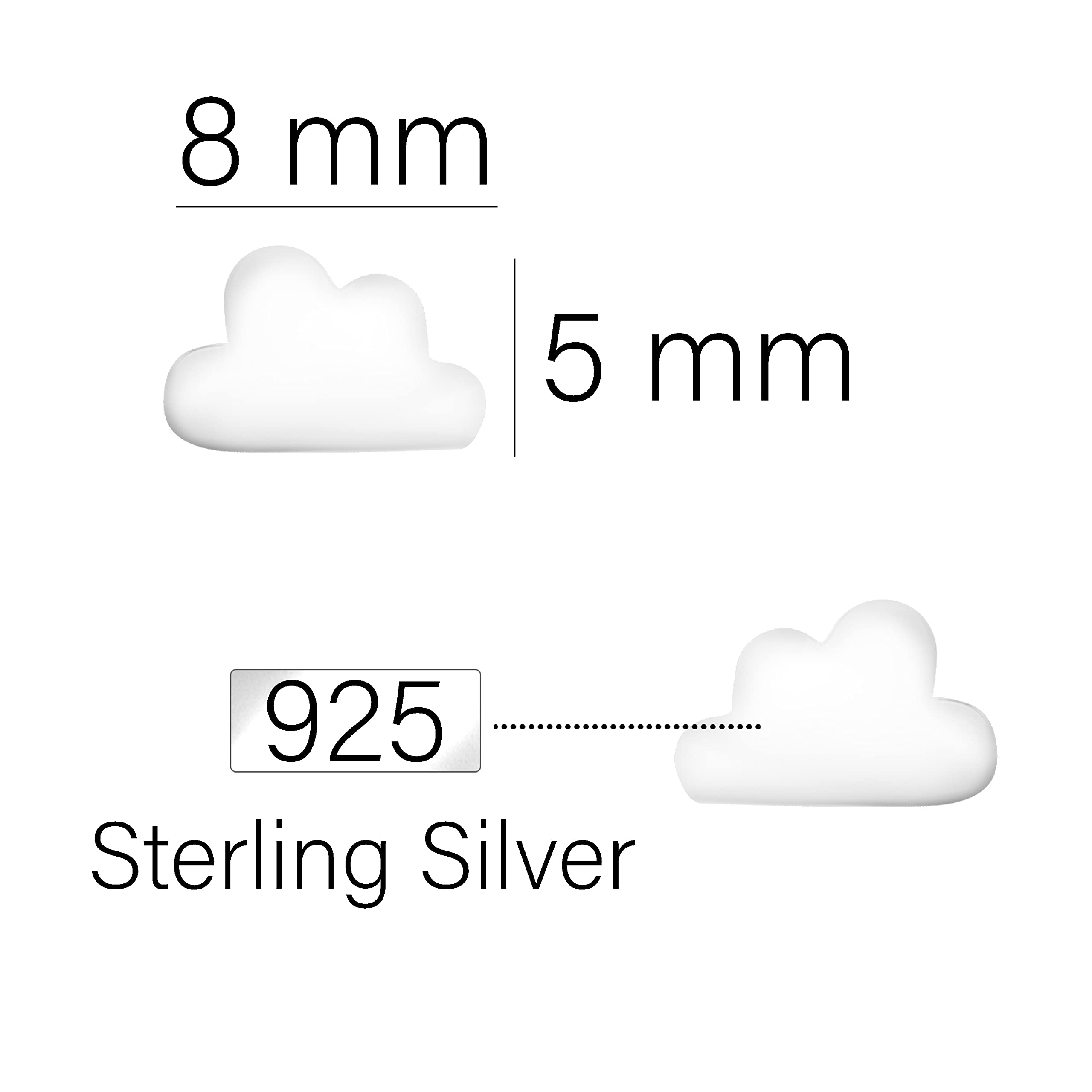 SOFIA MILANI - Solid 925 Sterling Silver Earrings for Women - Cloud Stud Earring - E1207