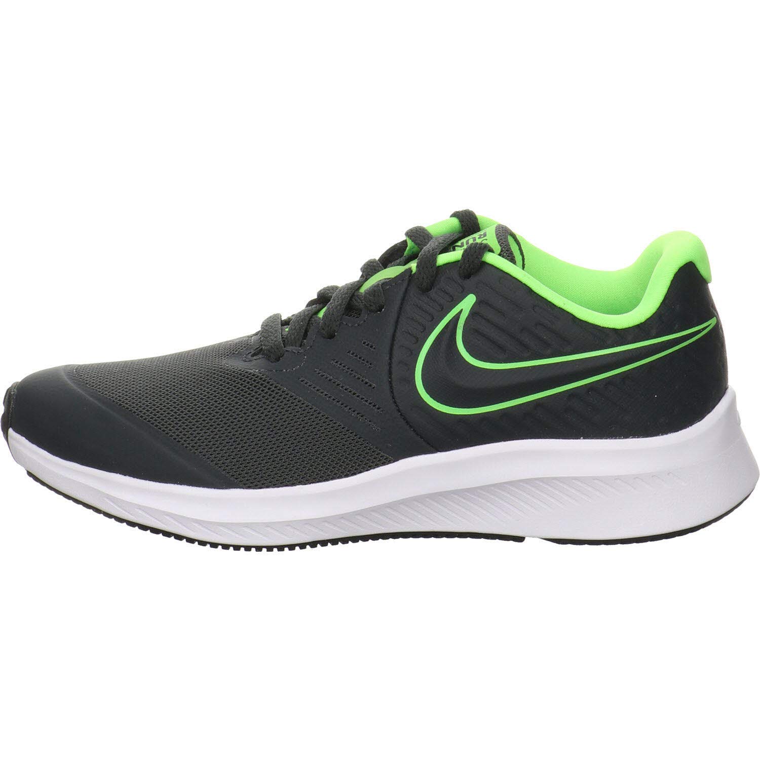 Nike Unisex-Child Star Runner 2 (GS) Sneaker, Anthracite/Electric Green-White, 7Y Youth US Big Kid