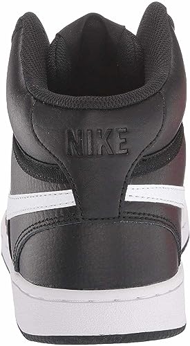 Nike Women's Court Vision Mid Sneaker, Black/White, 8 Regular US