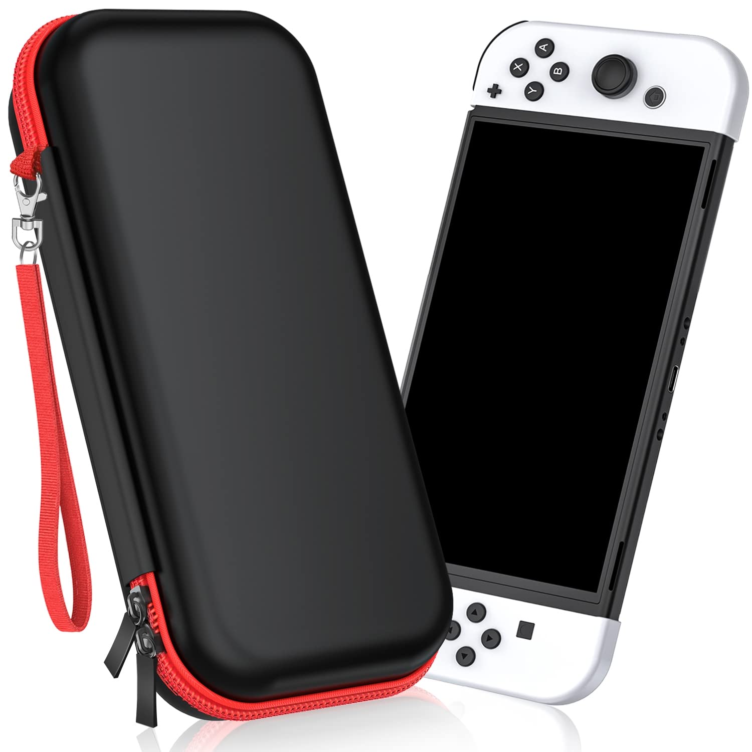 Switch Carrying Case Compatible with Nintendo Switch OLED & Switch Console, Portable Travel Switch OLED Carrying Case, Protective Hard Shell Switch Travel Case with 10 Game Slots for Switch OLED
