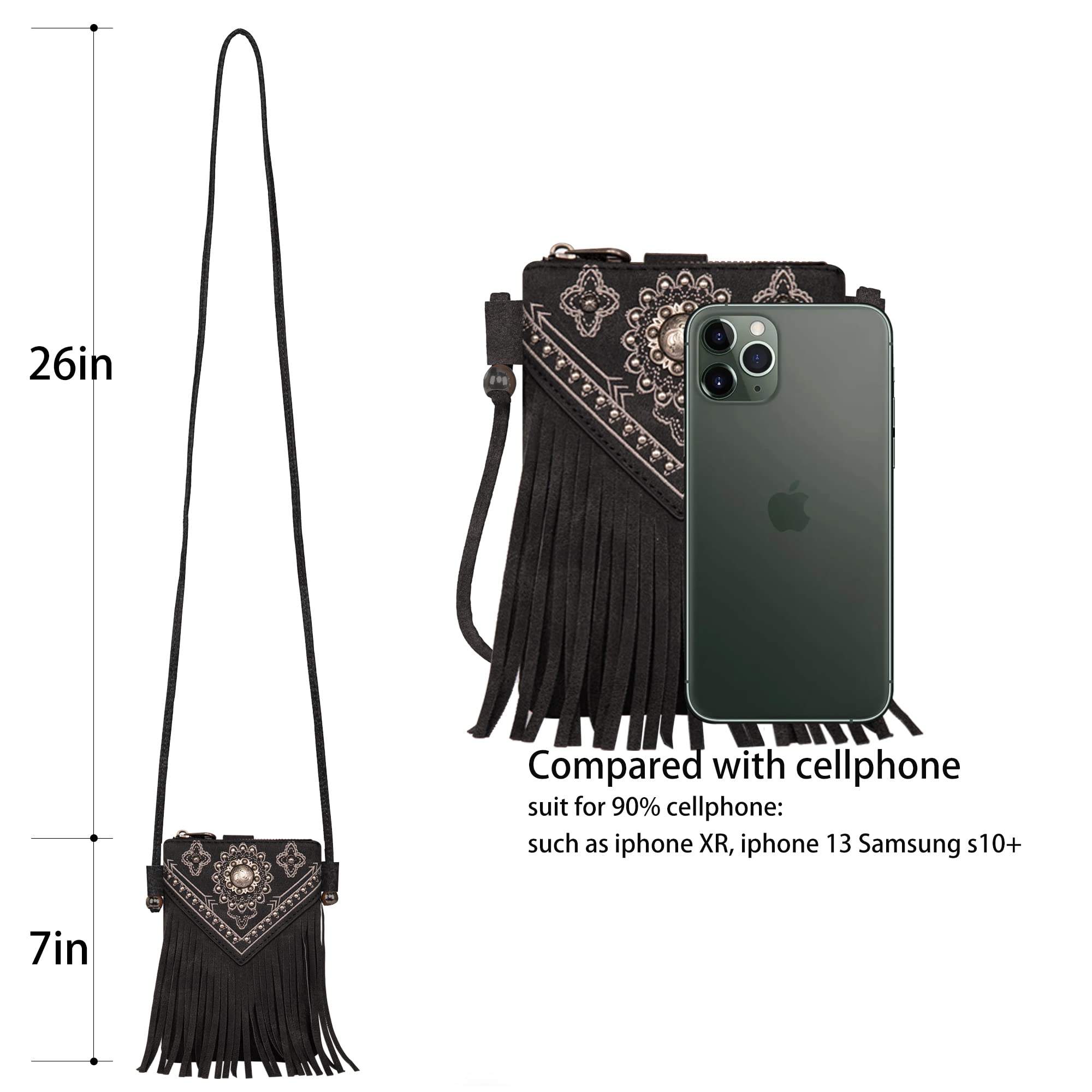 Montana West Real Leather Cell Phone Pouch Crossbody Purse for iPhone/Samsung All Models Phones Phone Cases RLP-2004GY